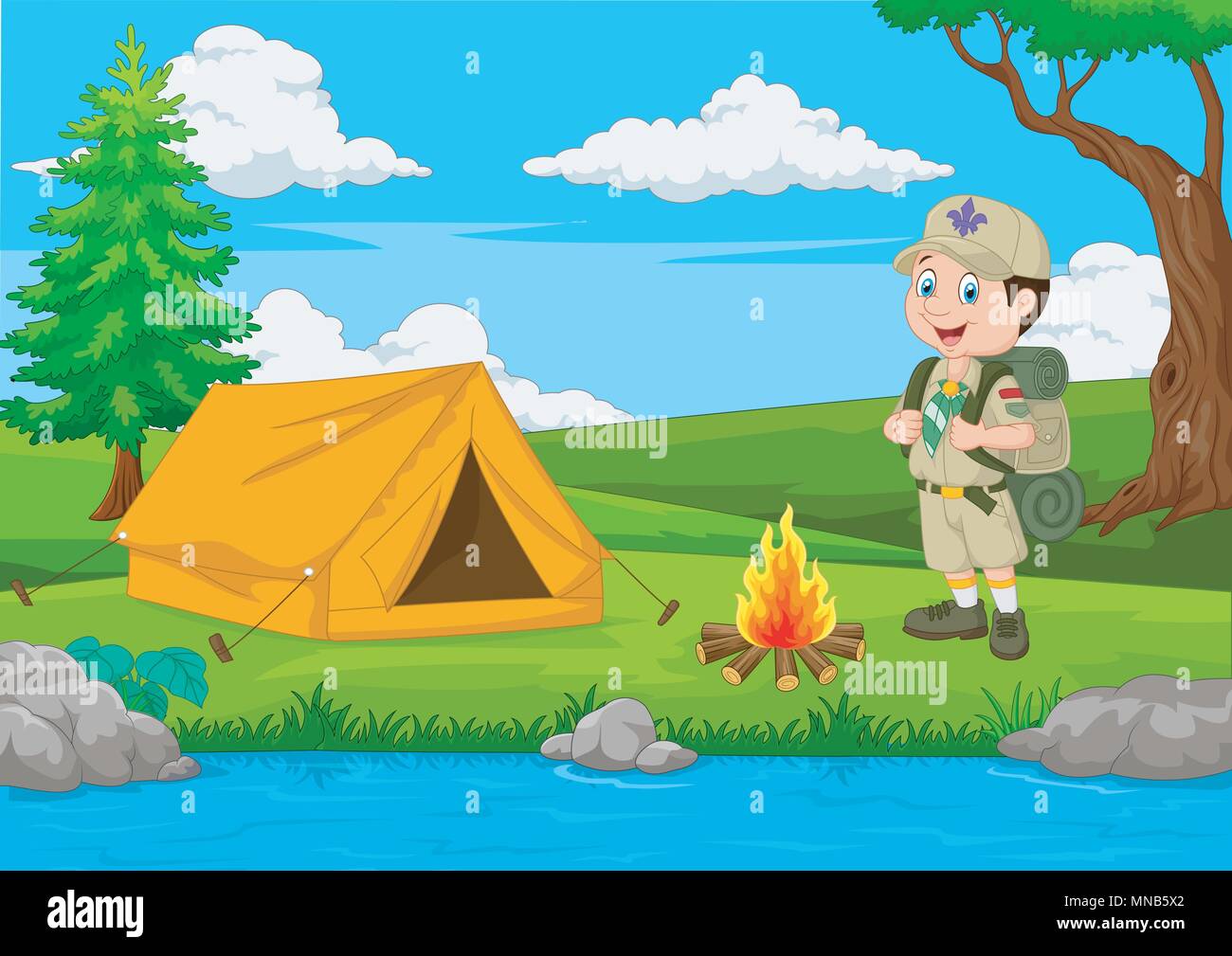 Cartoon scout hi-res stock photography and images - Alamy