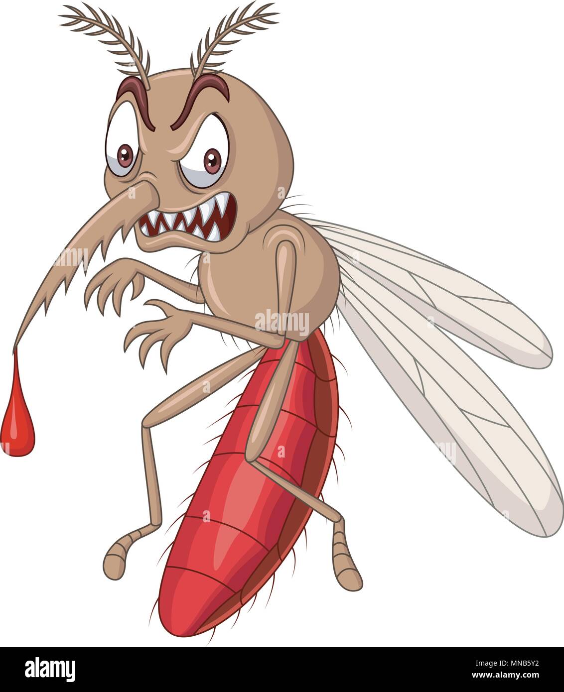Cartoon angry mosquito isolated on white background Stock Vector Image ...