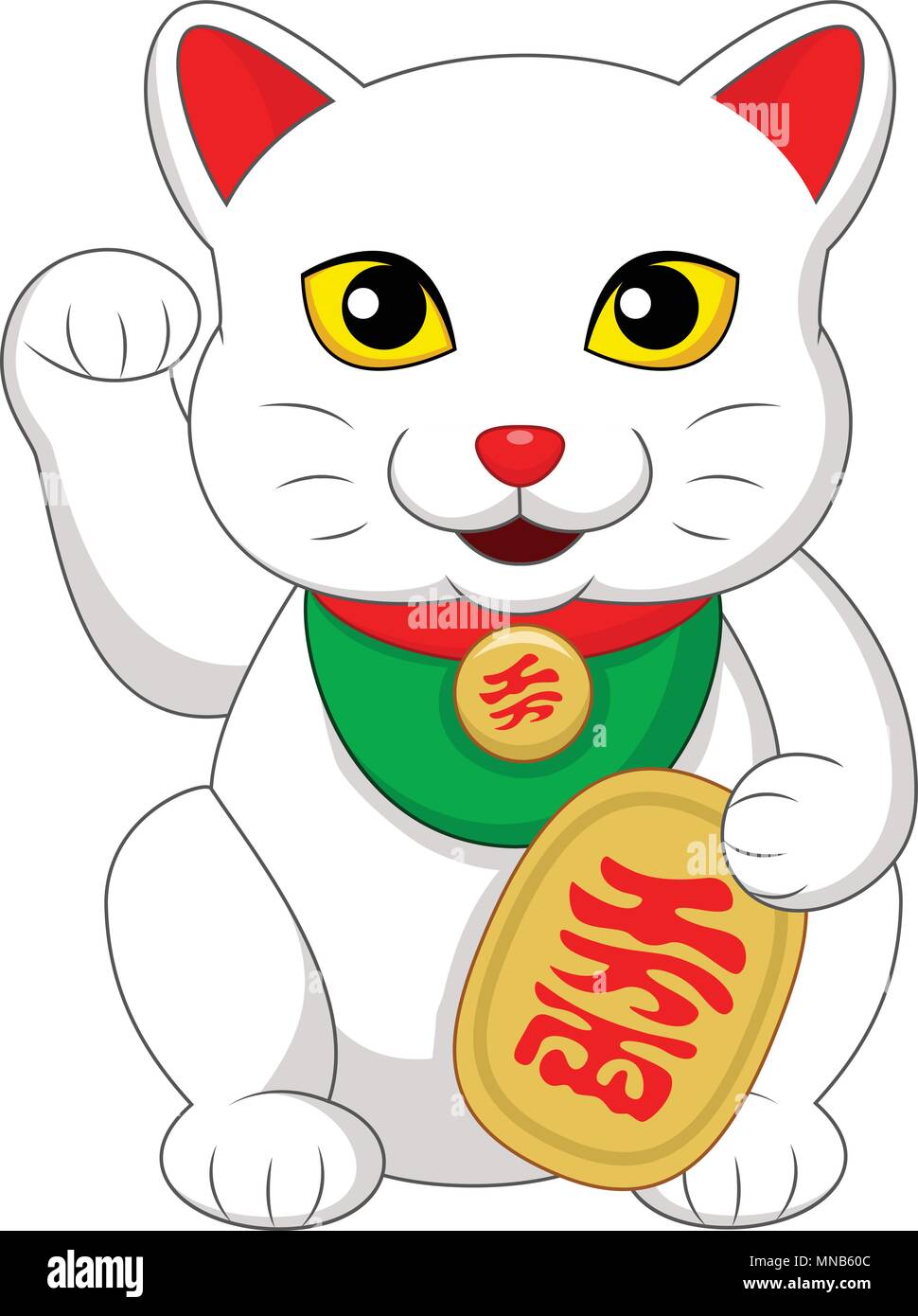 White japanese lucky cat Stock Vector Images - Alamy
