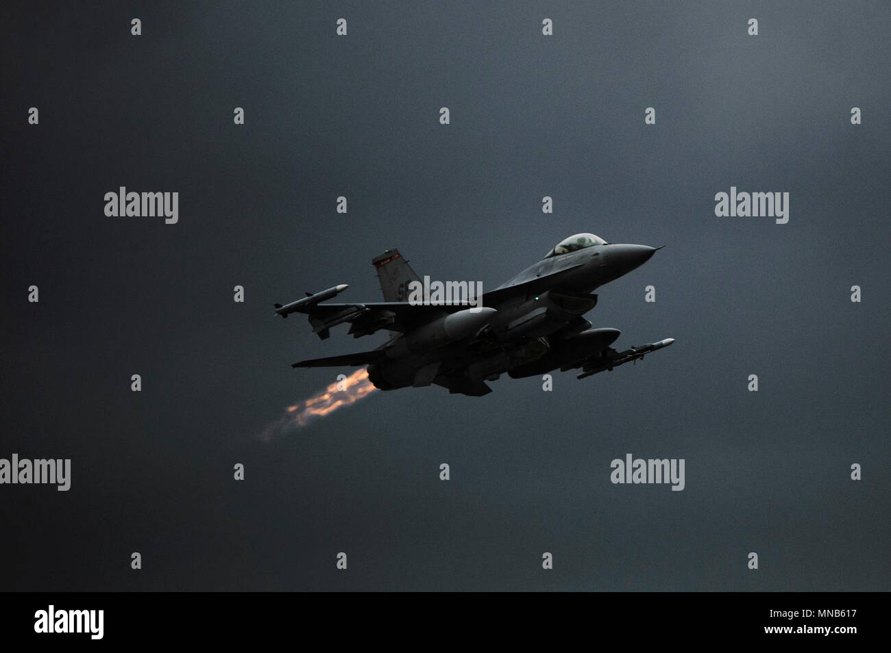 An F-16 Fighting Falcon assigned to the 480th Fighter Squadron takes ...
