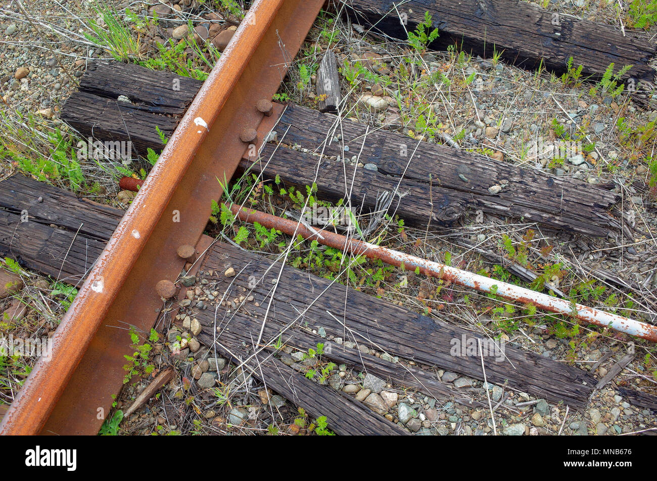 Disused railroad, railway tracks Stock Photo - Alamy