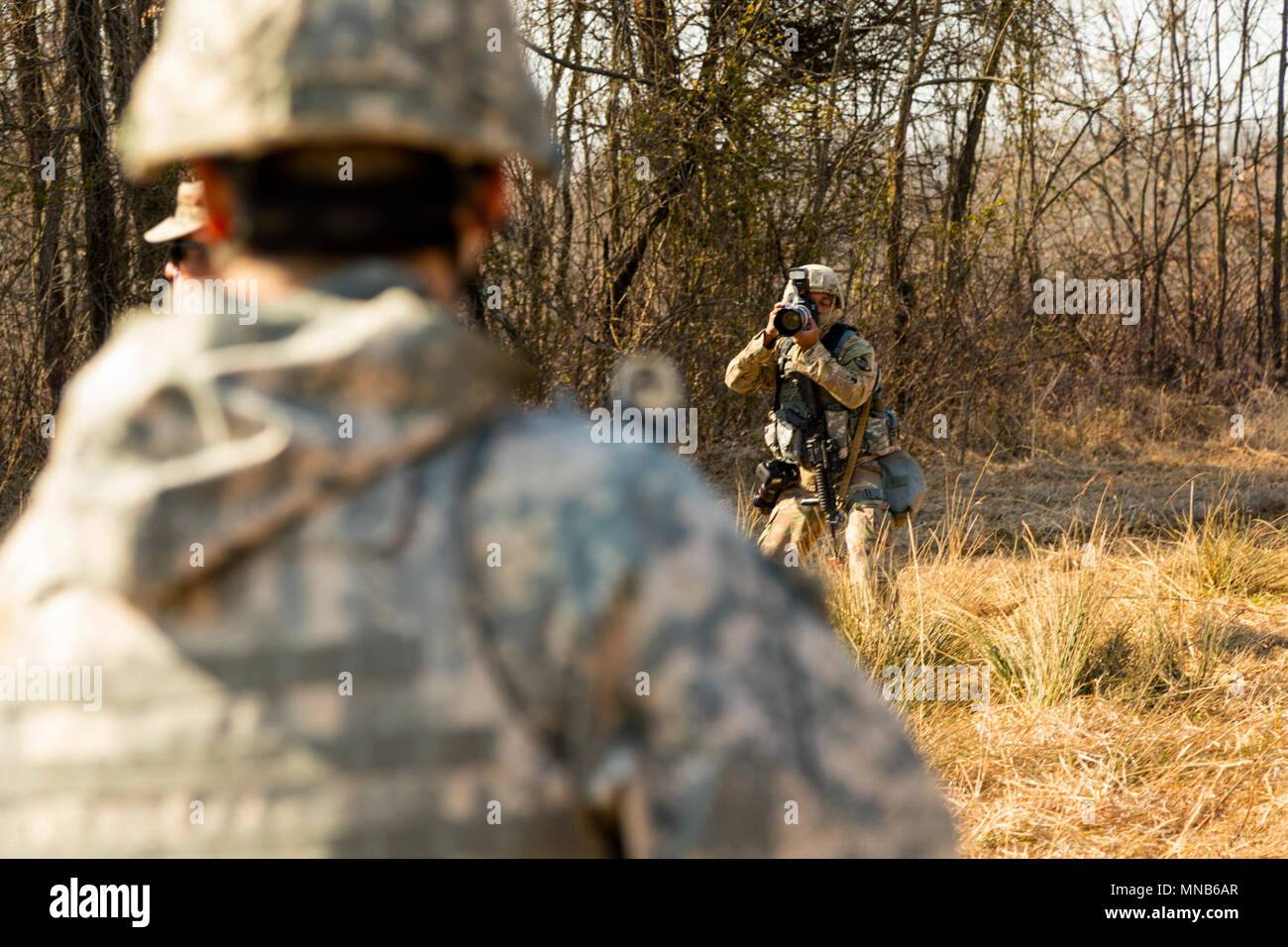 U.S. Army Reserve Spc. Torrance Saunders, a combat documentation ...