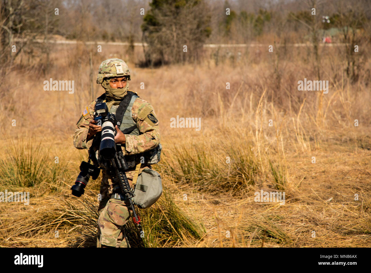 U.S. Army Reserve Spc. Torrance Saunders, a combat documentation ...