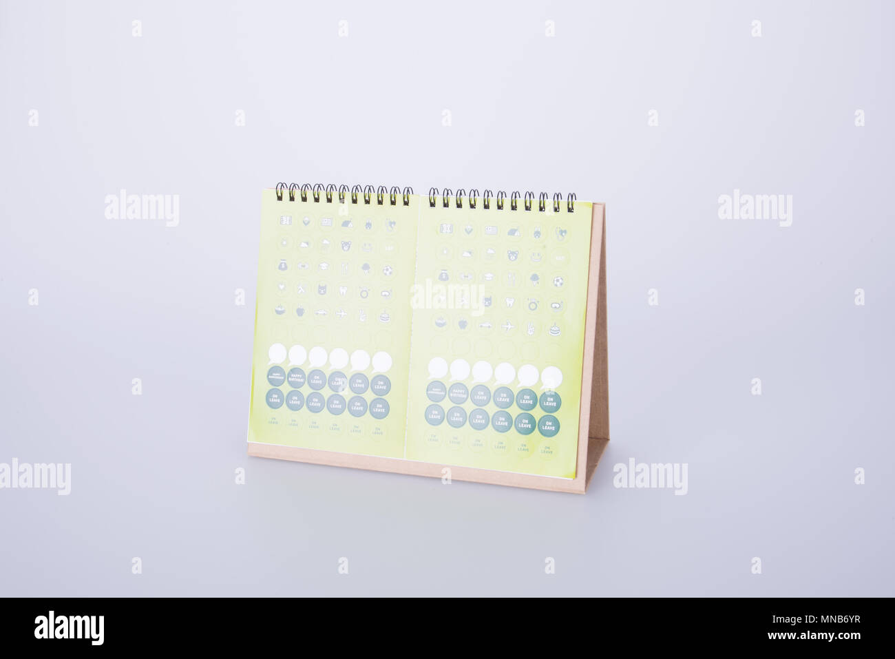 calendar or desk calendar with sticker on background Stock Photo - Alamy