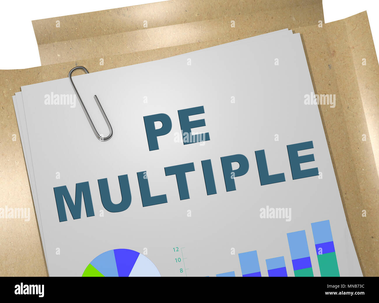 3D illustration of PE MULTIPLE title on business document Stock Photo ...