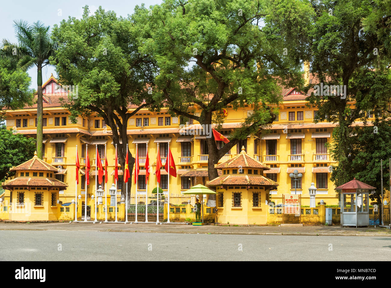 Hanoi, Vietnam - October 27, 2017: Guarded official government building ...
