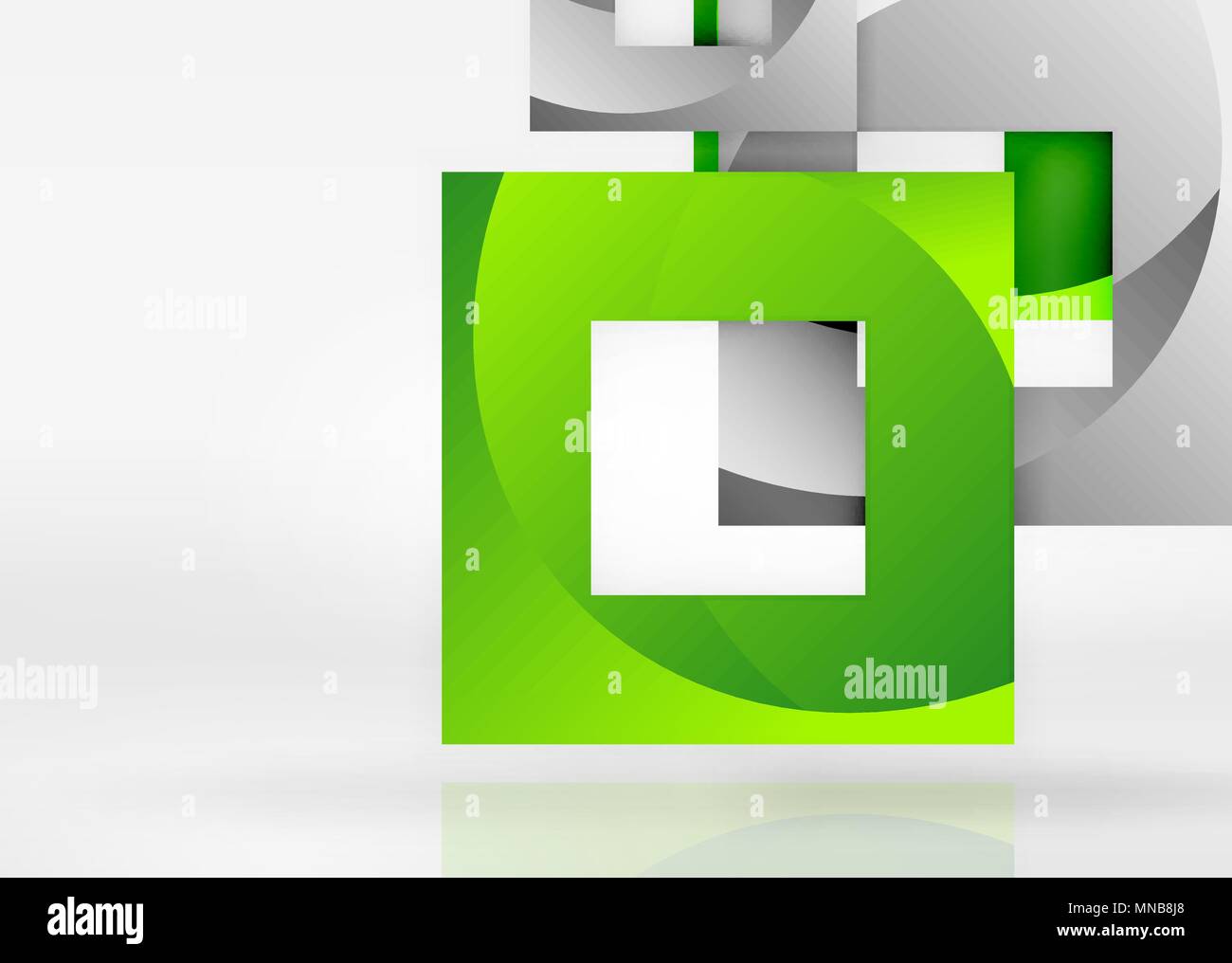 Squares geometric shapes in light grey 3d space. Squares geometric ...