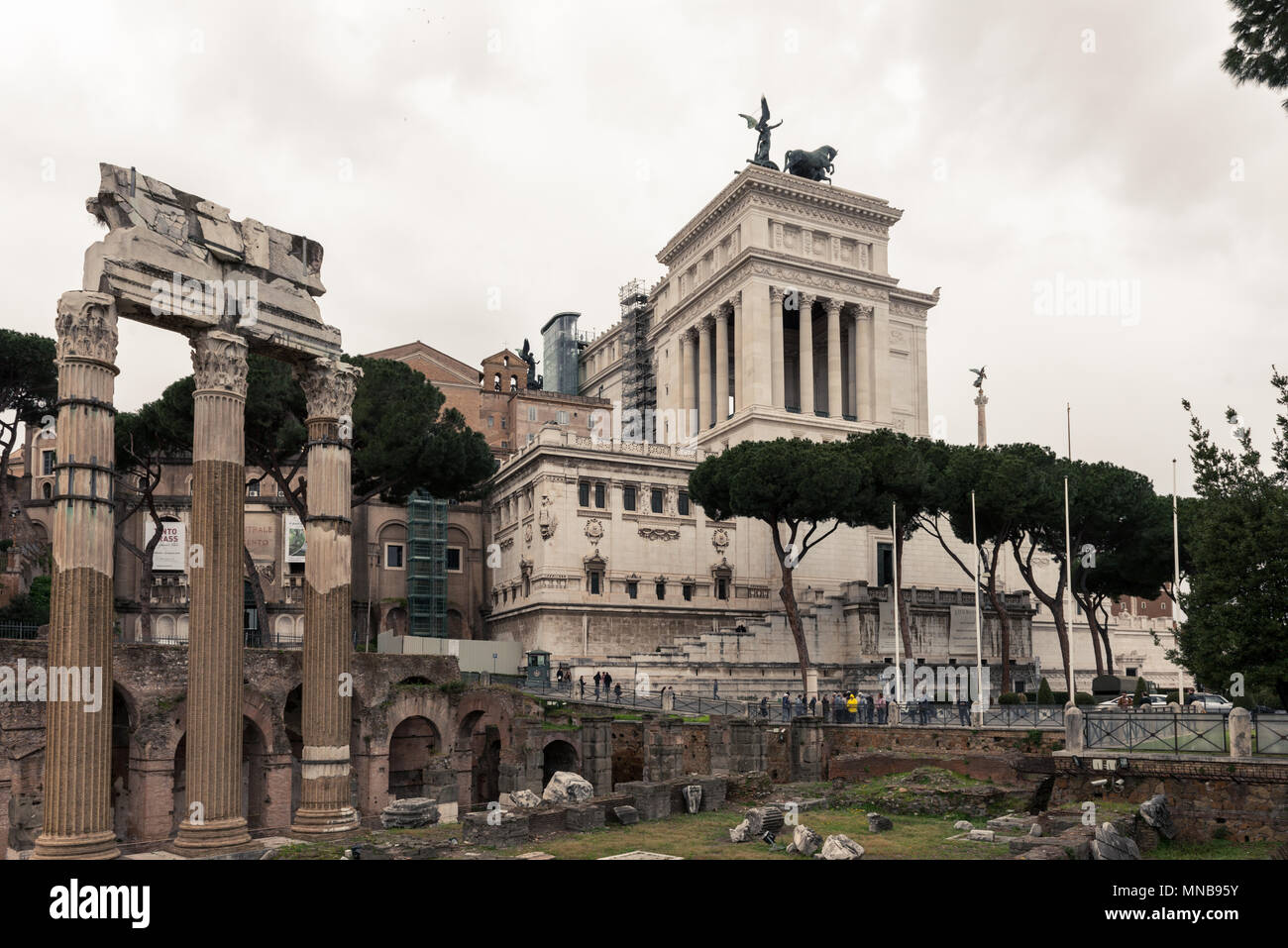 ROME, ITALY, MARCH 22, 2016: Horizontal picture of ancient buildings ...