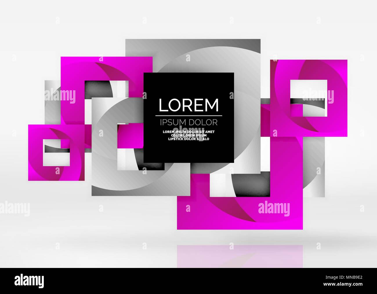 Squares geometric shapes in light grey 3d space. Squares geometric ...