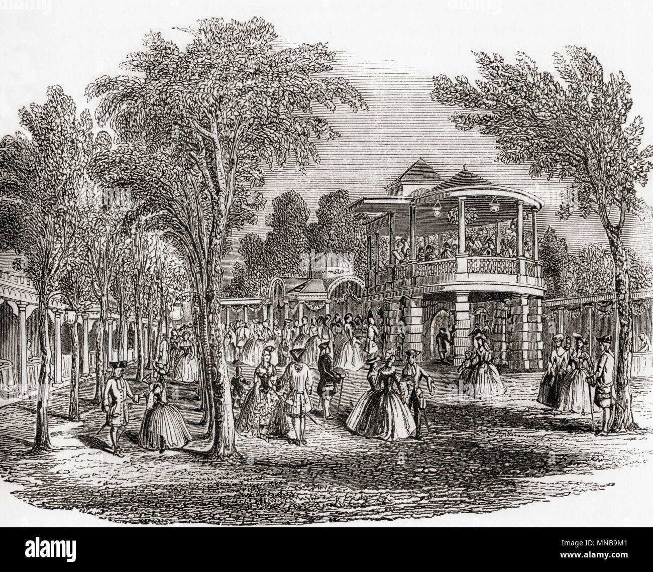 Vauxhall Gardens, Kennington, London, England in the 18th century. From ...