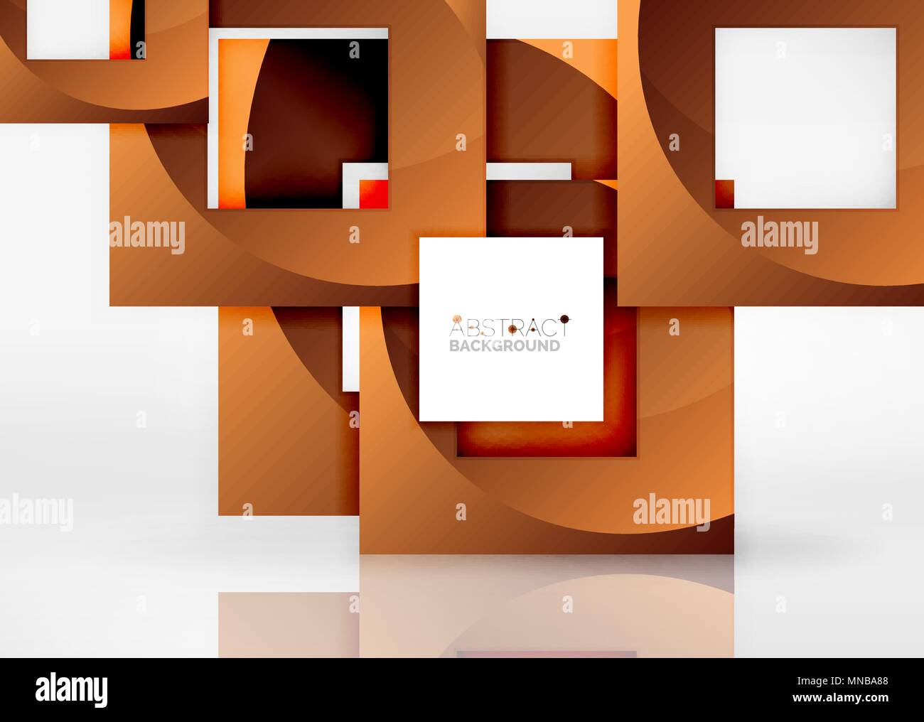 Squares geometric object in light 3d space, abstract background ...