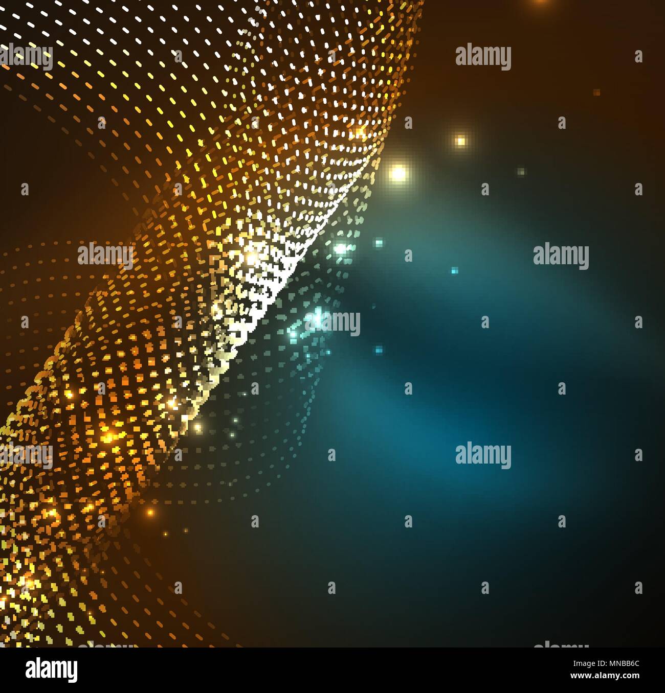 Vector wave particles background. Vector wave particles background - 3D ...