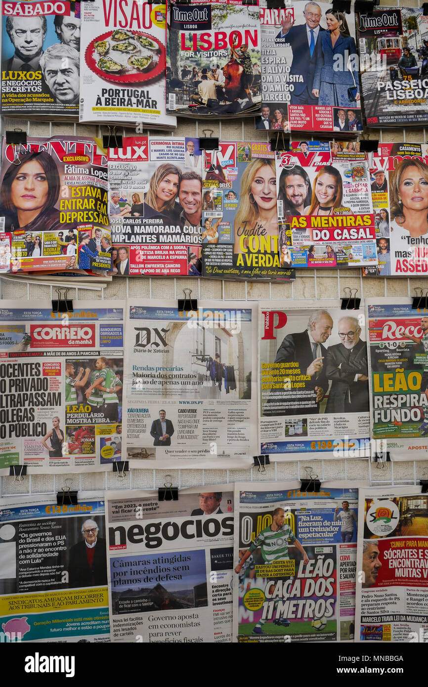 Portuguese newspapers, Lisbon, Portugal Stock Photo: 185262010 - Alamy