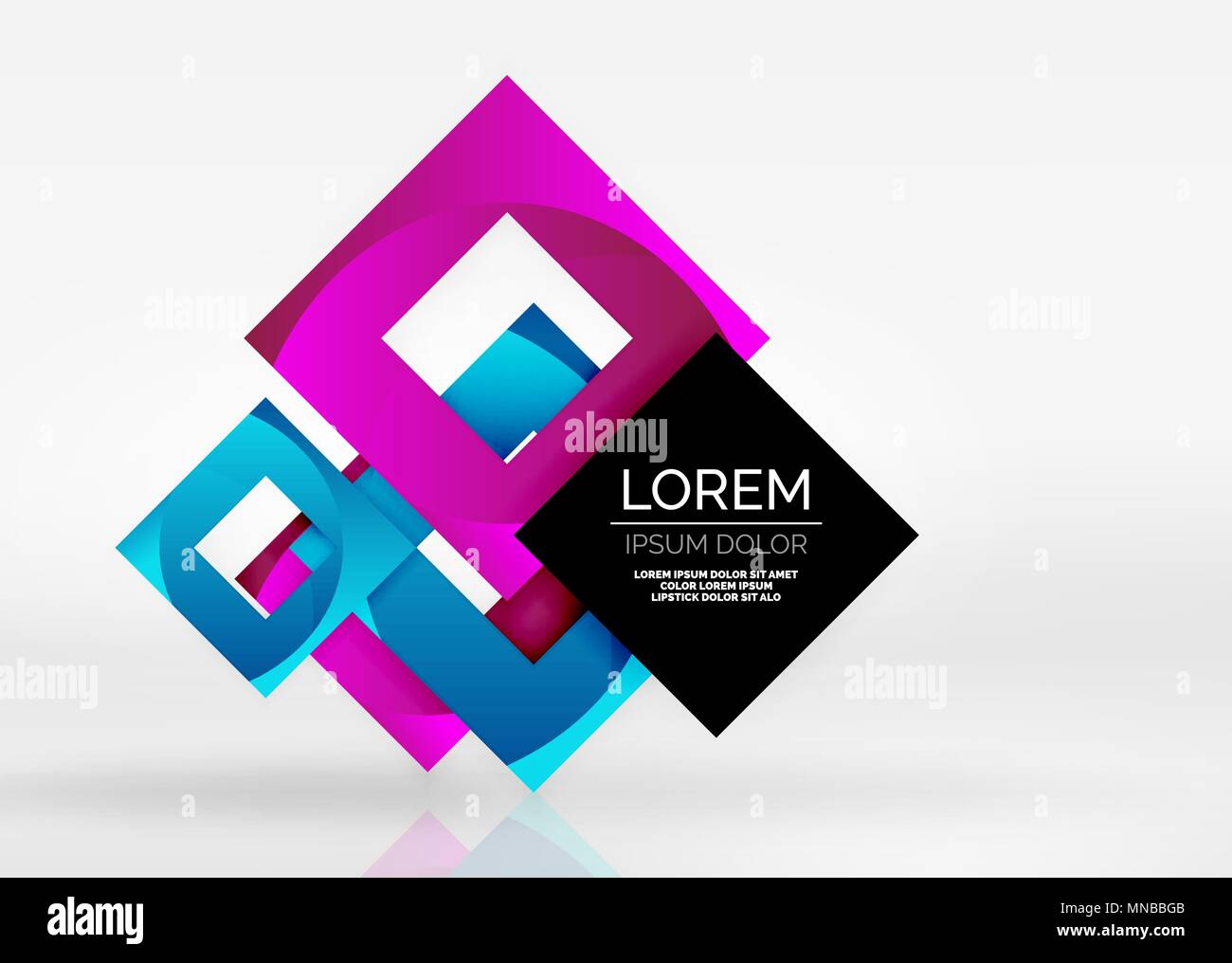 Squares geometric shapes in light grey 3d space. Squares geometric ...