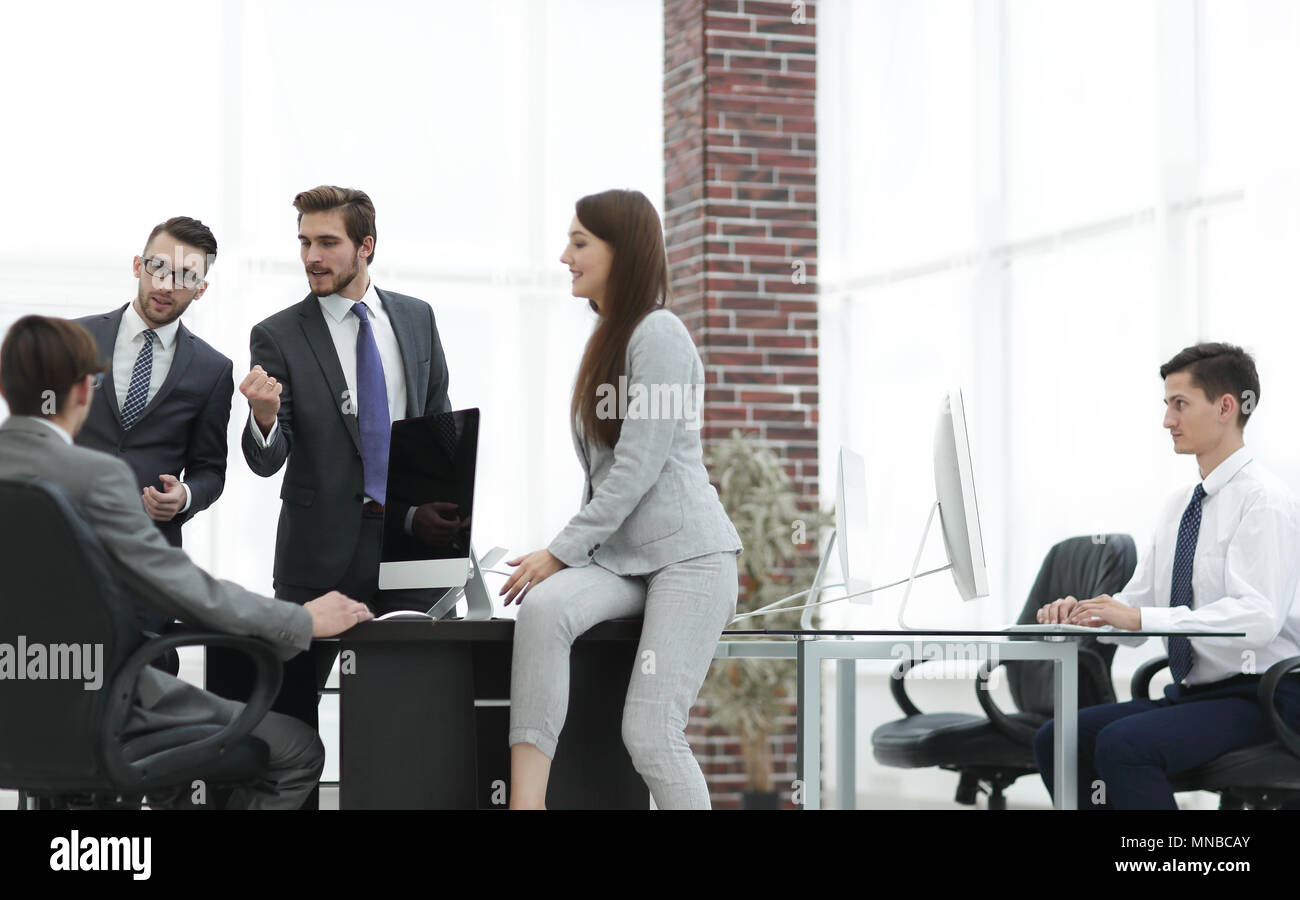 Team business executives discussing over hi-res stock photography and ...