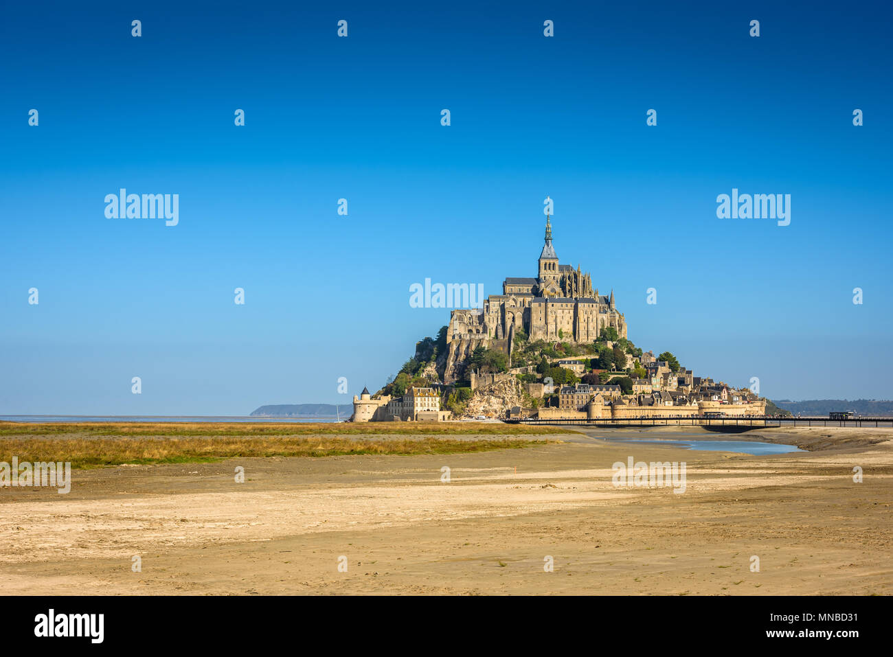 Mont Saint Michel monastery abbey on the island in Normandy, Northern ...