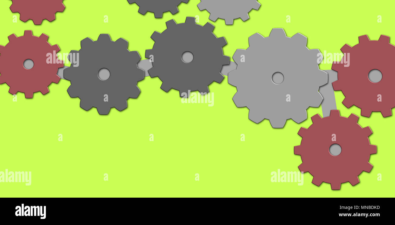 simple cogs and gears illustration backdrop Stock Photo - Alamy