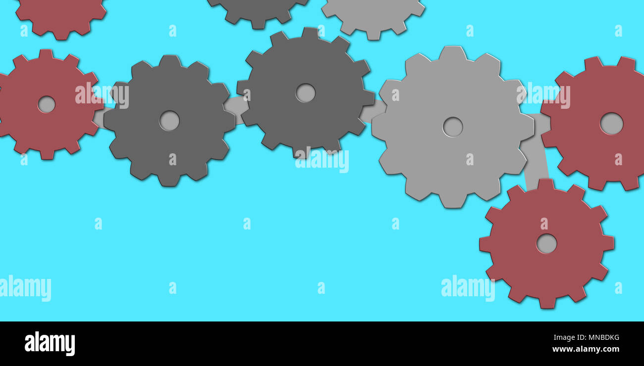 simple cogs and gears illustration backdrop Stock Photo - Alamy