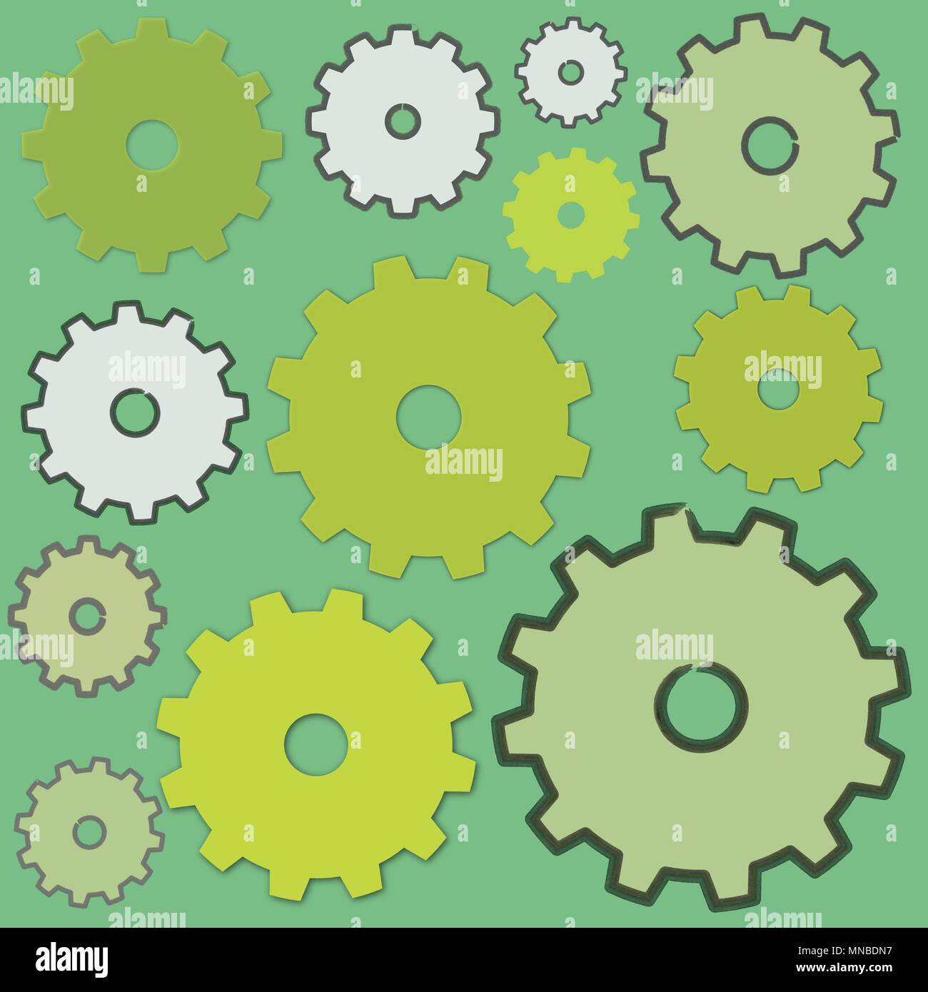 simple cogs and gears illustration backdrop Stock Photo - Alamy