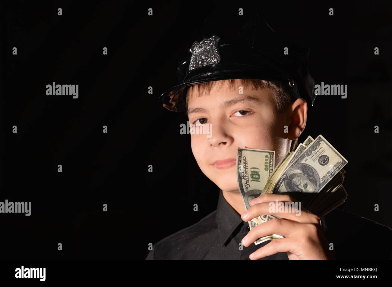 cute smiling boy with money Stock Photo - Alamy
