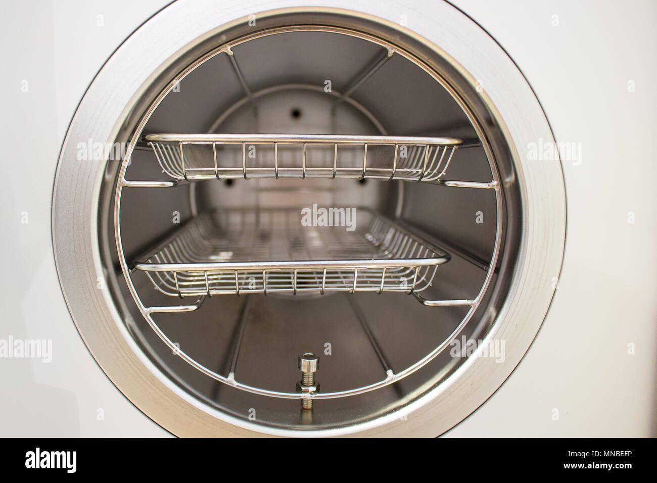 Sterilizing medical instruments in autoclave. Equipment for sterile ...