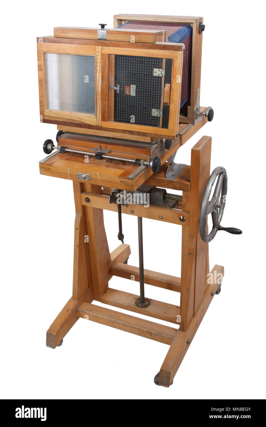 Old Wooden Big Format Camera Stock Photo - Alamy