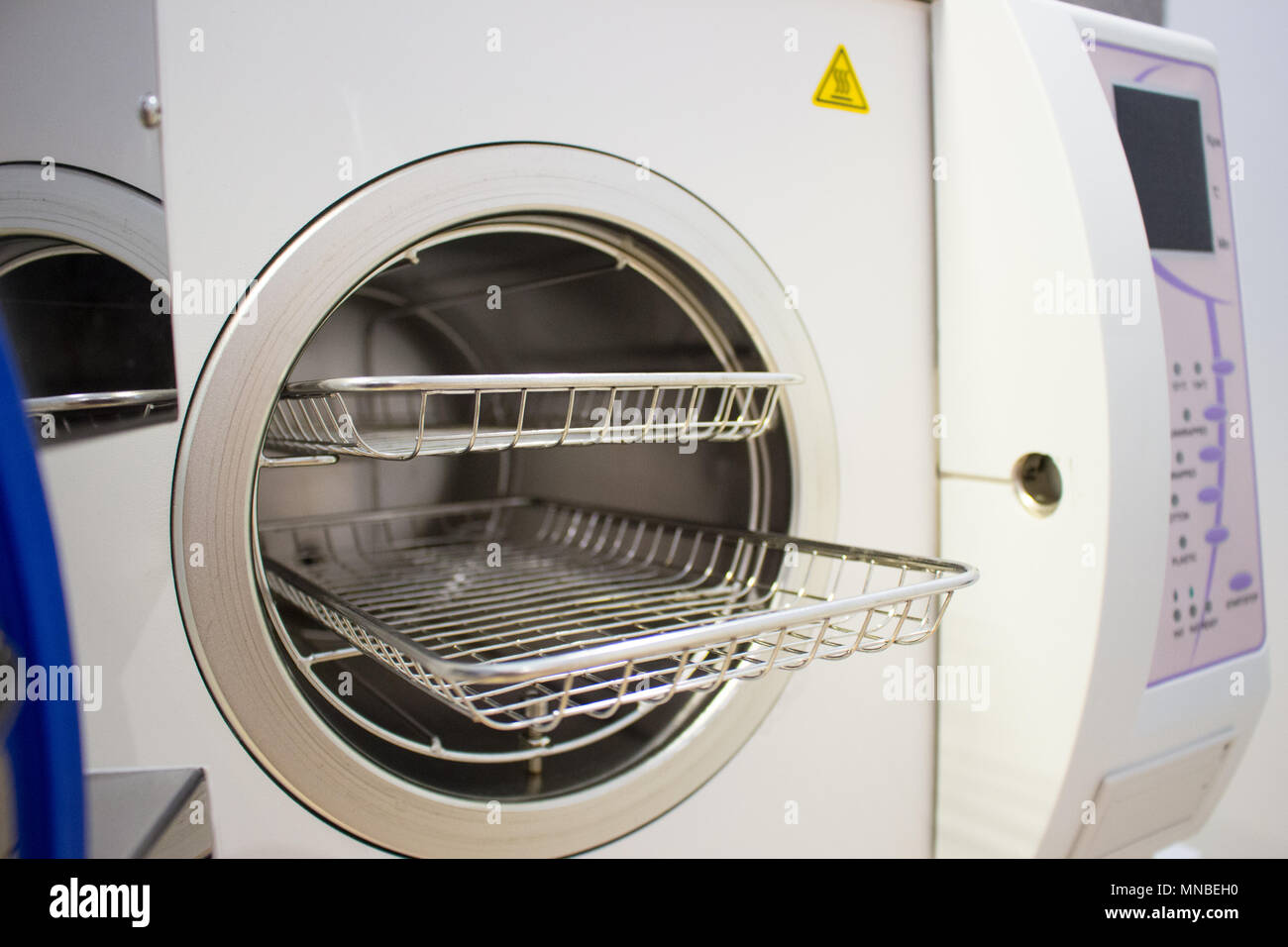 Sterilizing medical instruments in autoclave. Equipment for sterile ...