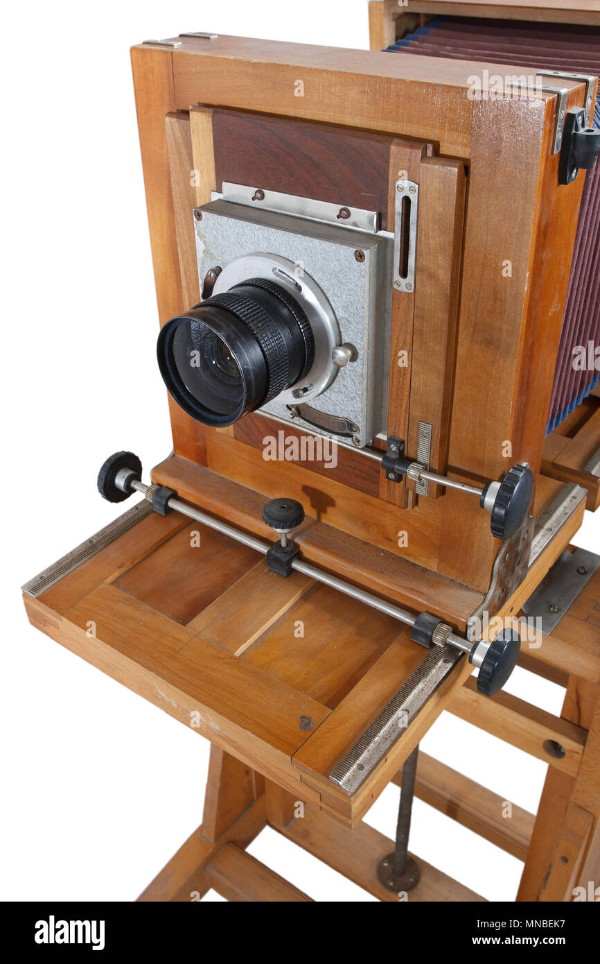 Old Wooden Big Format Camera Stock Photo - Alamy