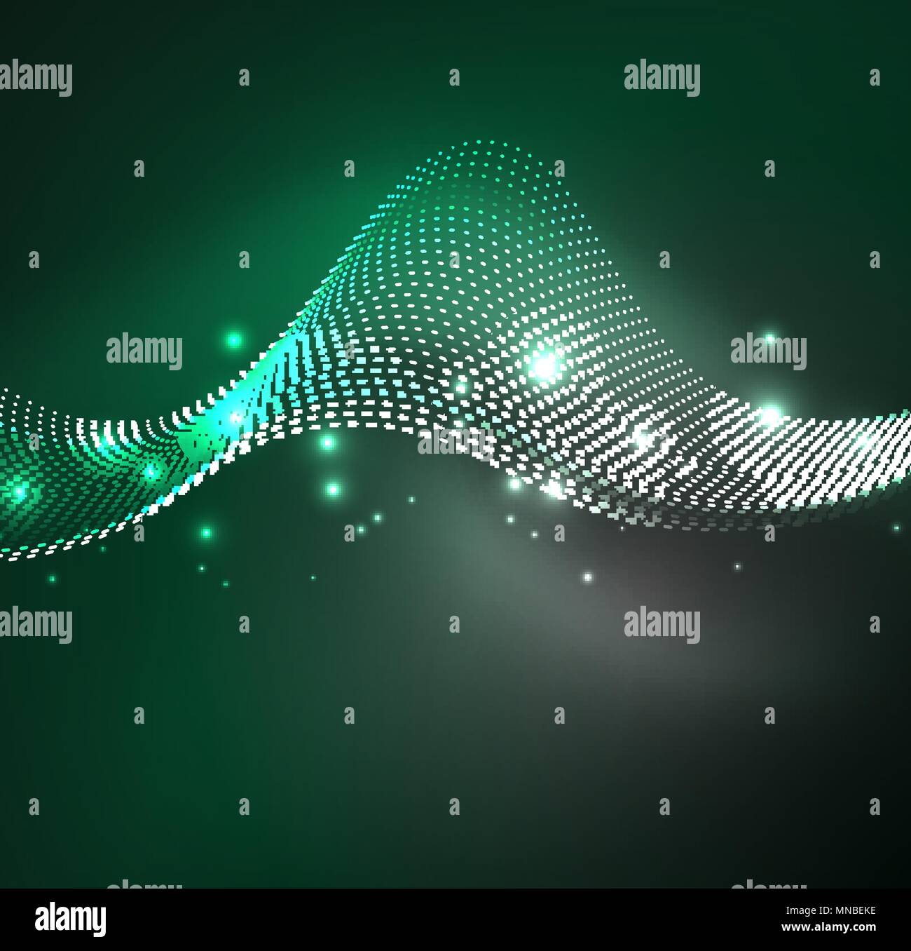 Vector wave particles background. Vector wave particles background - 3D ...