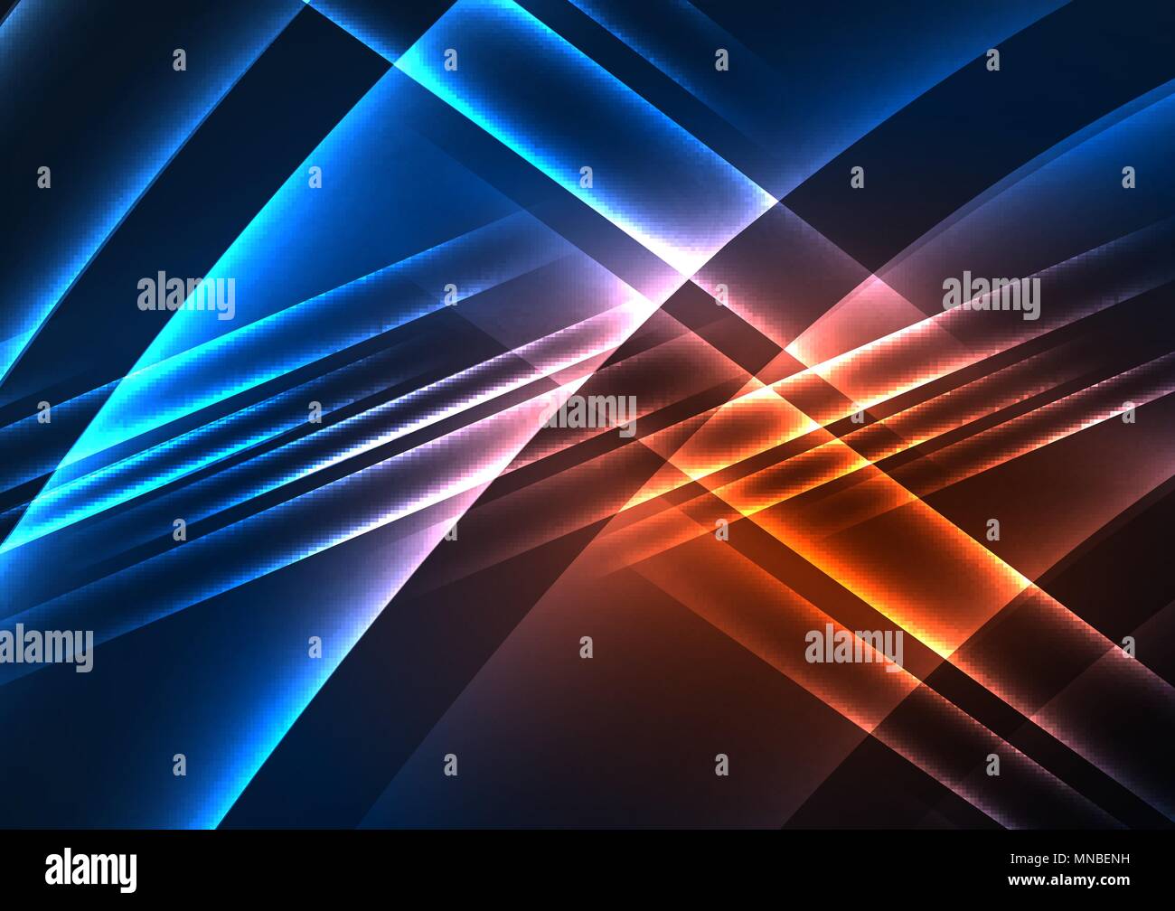 Glowing futuristic lines. Glowing futuristic lines in the dark space ...