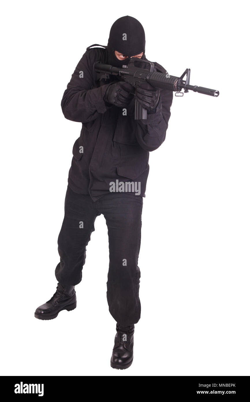 mercenary with m16 rifle Stock Photo - Alamy