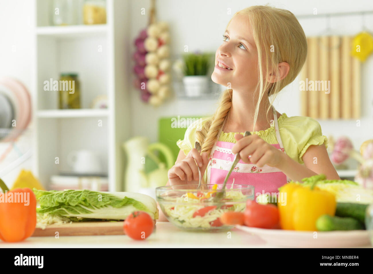 the girl in the kitchen Stock Photo - Alamy