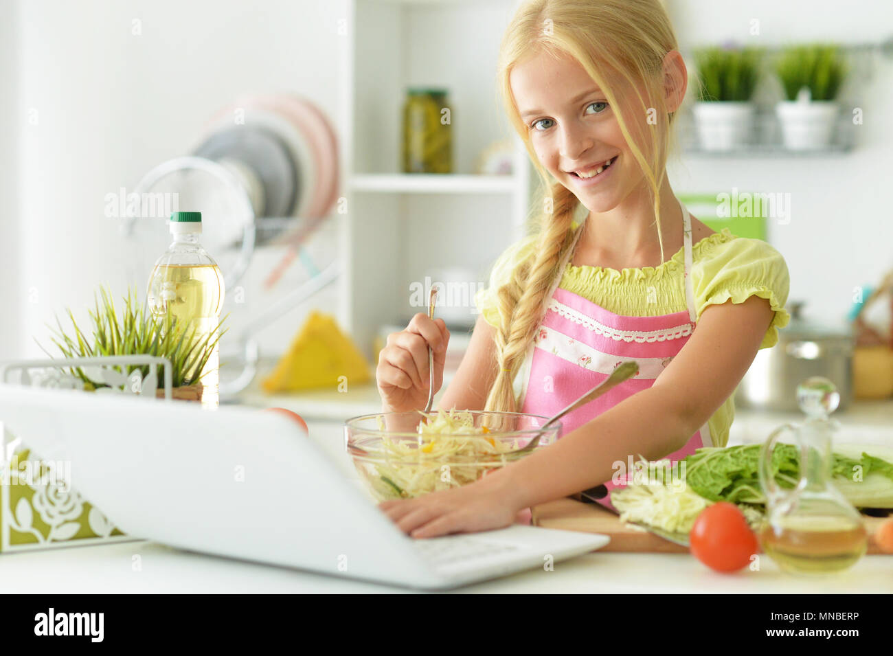the girl in the kitchen Stock Photo - Alamy