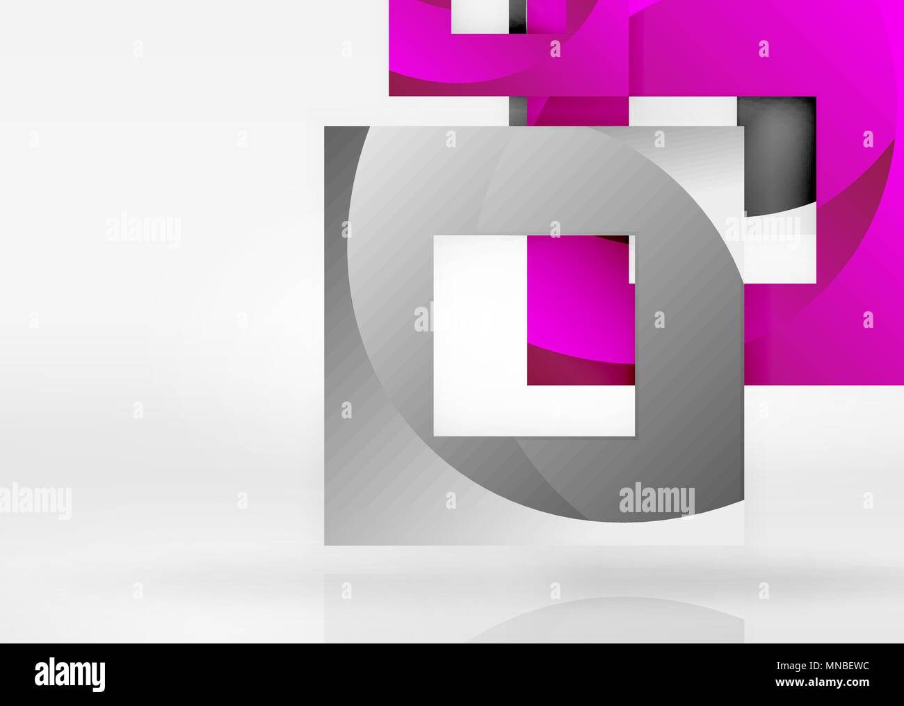 Squares geometric shapes in light grey 3d space. Squares geometric ...