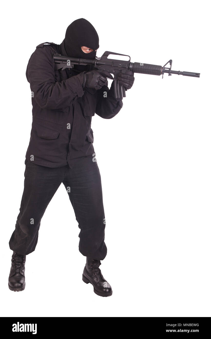 mercenary with m16 rifle Stock Photo - Alamy