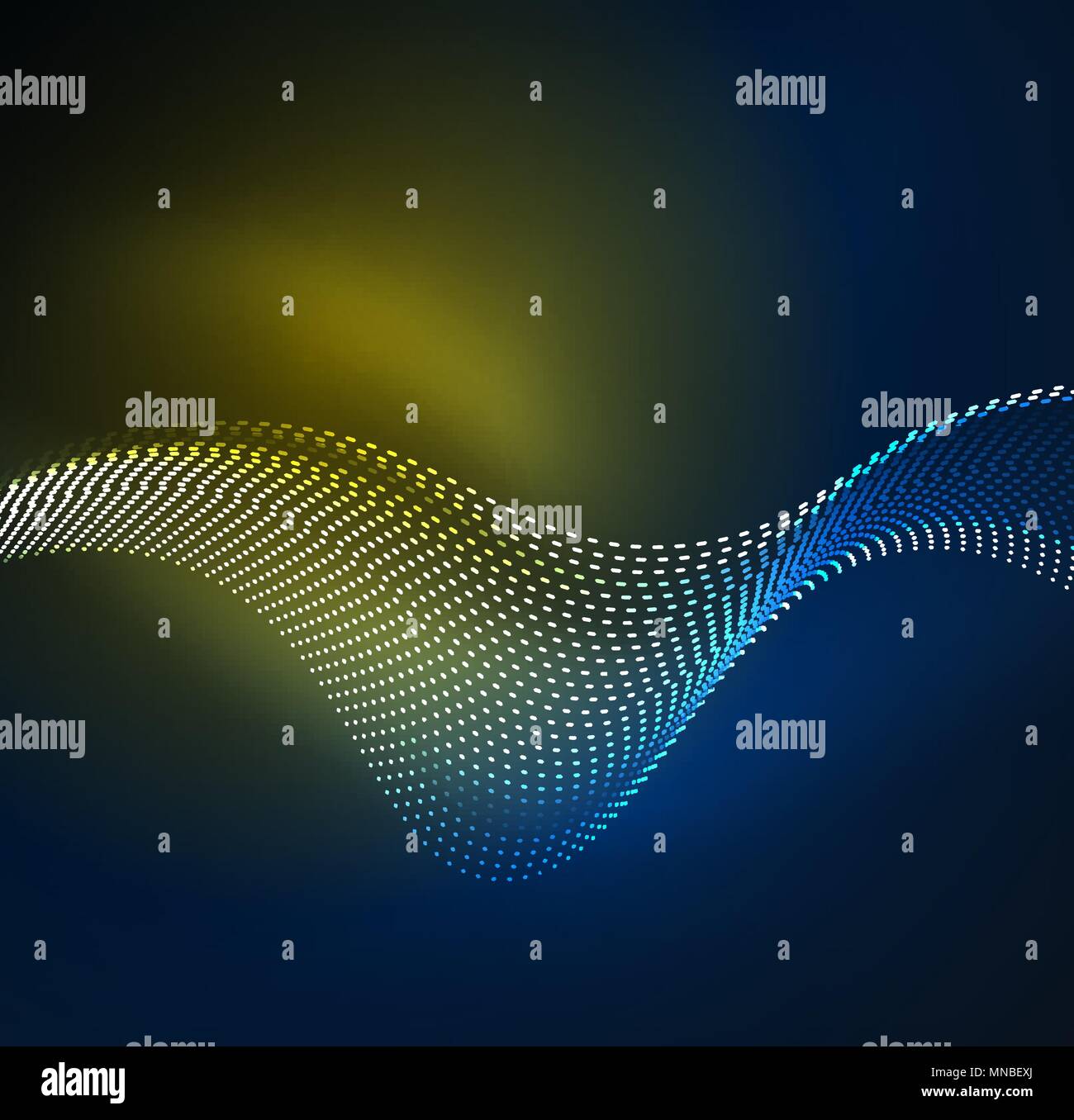 Vector wave particles background. Vector wave particles background - 3D ...