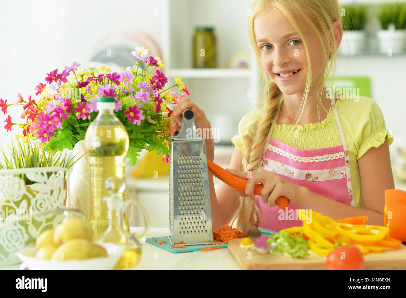 the girl in the kitchen Stock Photo - Alamy