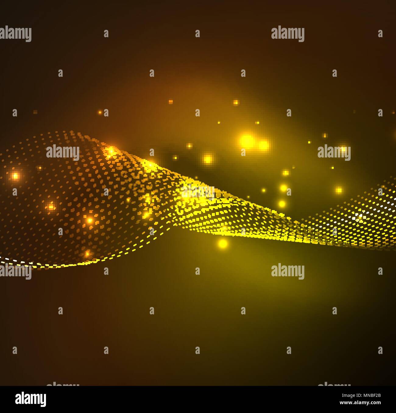 Wave particles background 3d illuminated Stock Vector Images - Alamy