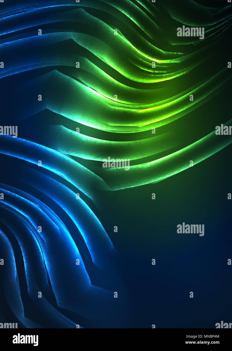 Glowing futuristic lines. Glowing futuristic lines in the dark space ...