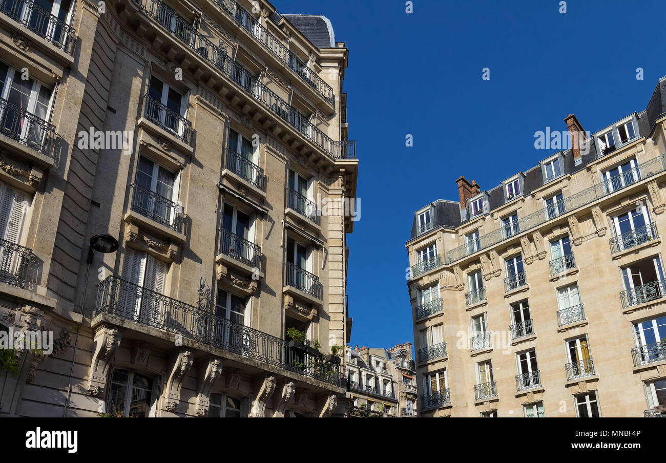 The traditional facades of Parisian buildings, France Stock Photo - Alamy