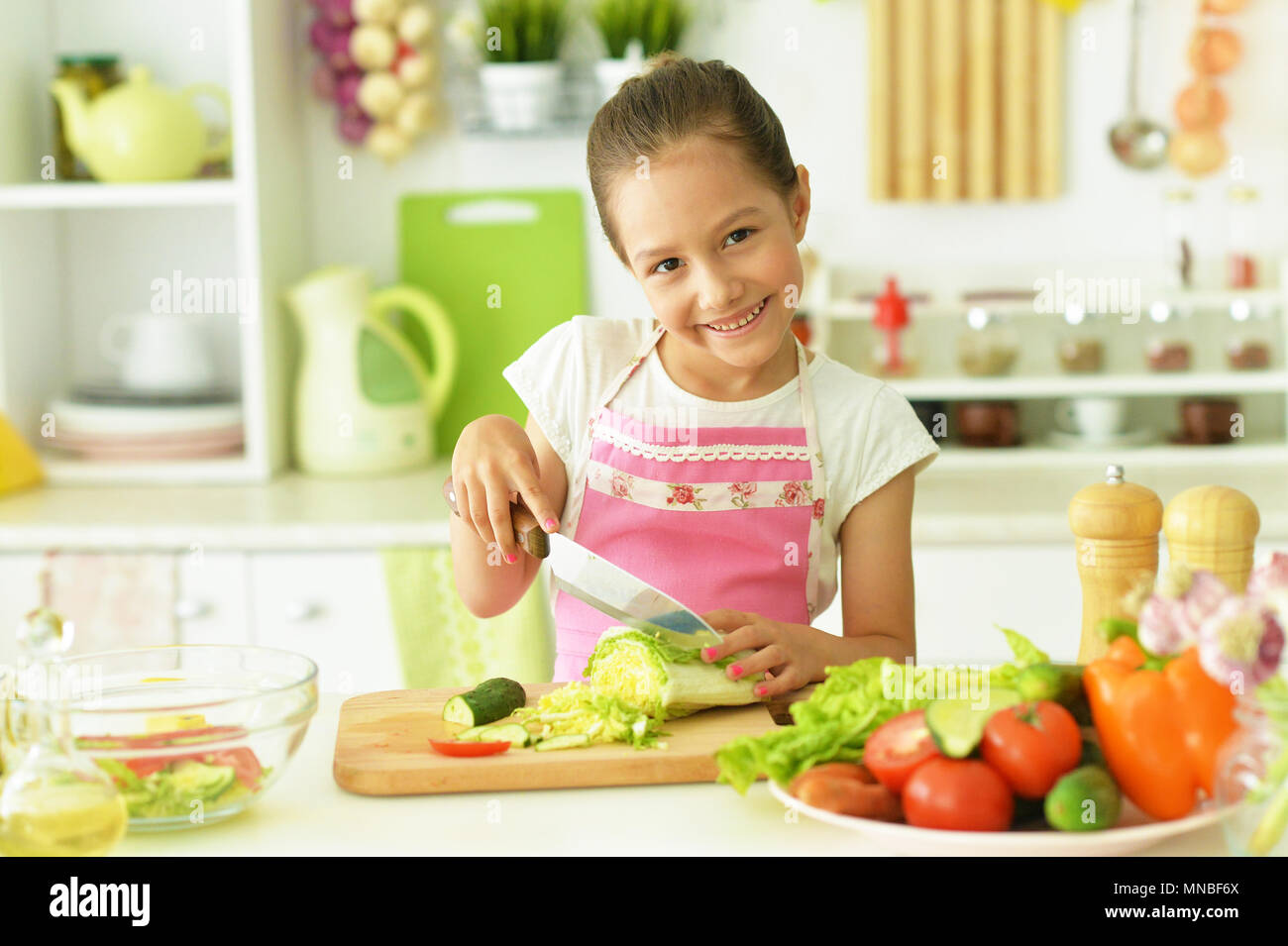 the girl in the kitchen Stock Photo - Alamy