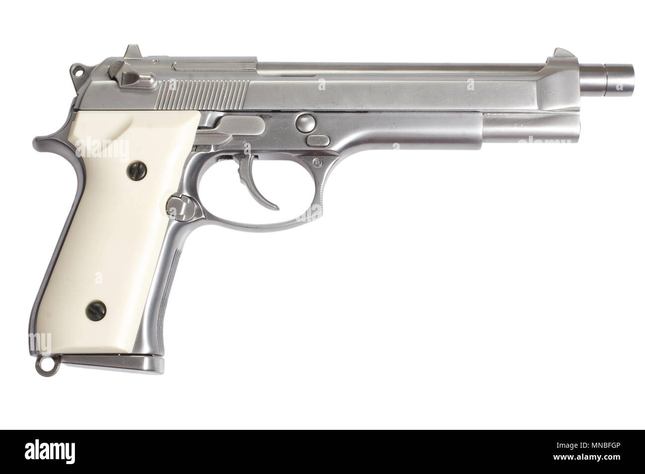 Beretta M9 long gun isolated on white background Stock Photo - Alamy