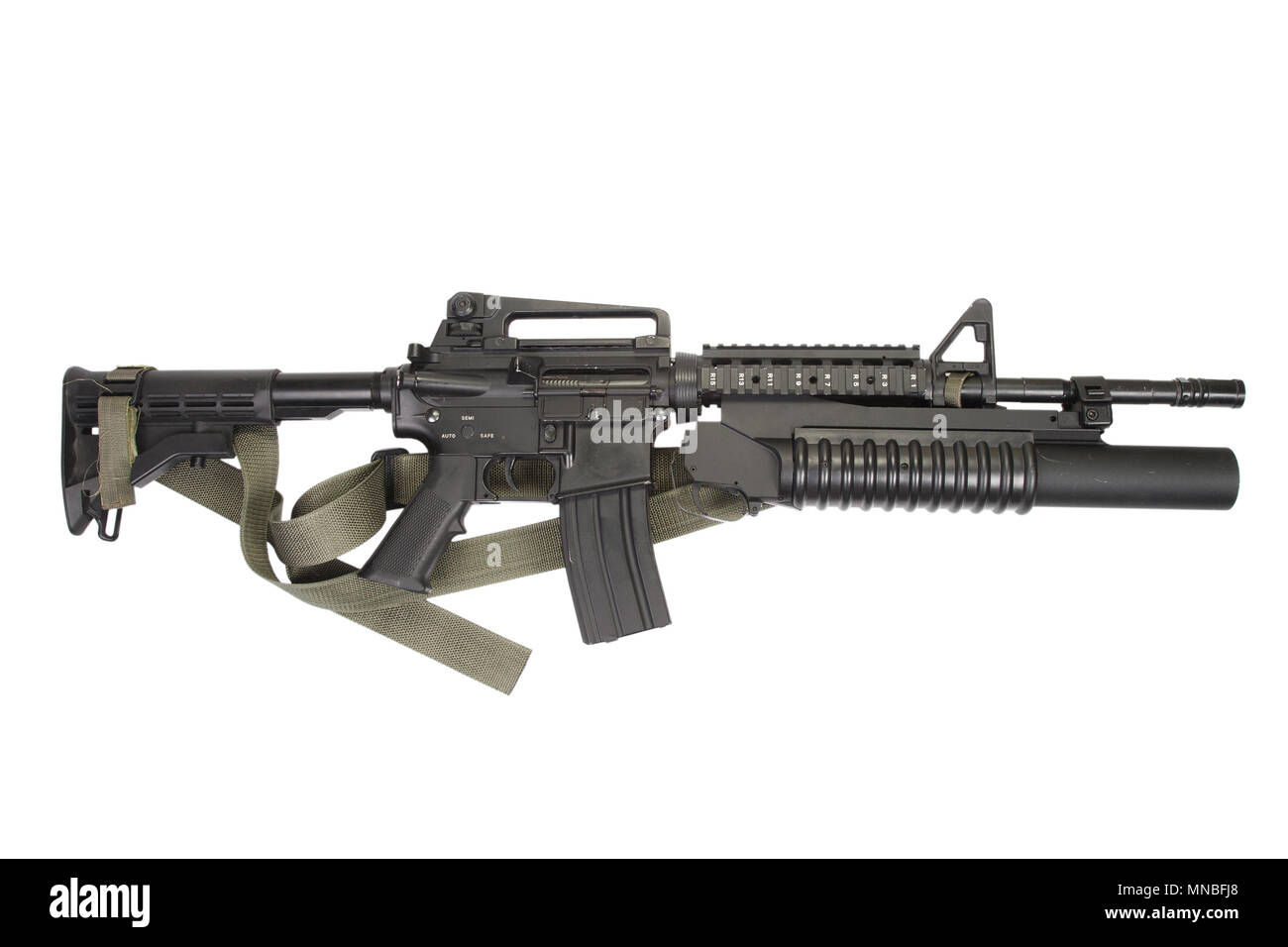 M4 carbine equipped with an M203 grenade launcher Stock Photo - Alamy