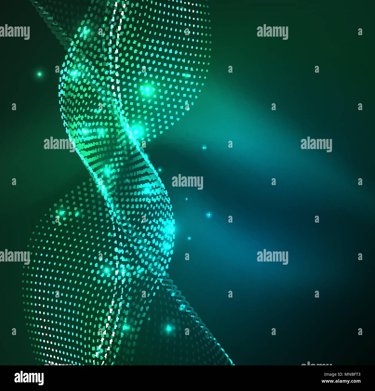 Vector wave particles background. Vector wave particles background - 3D ...