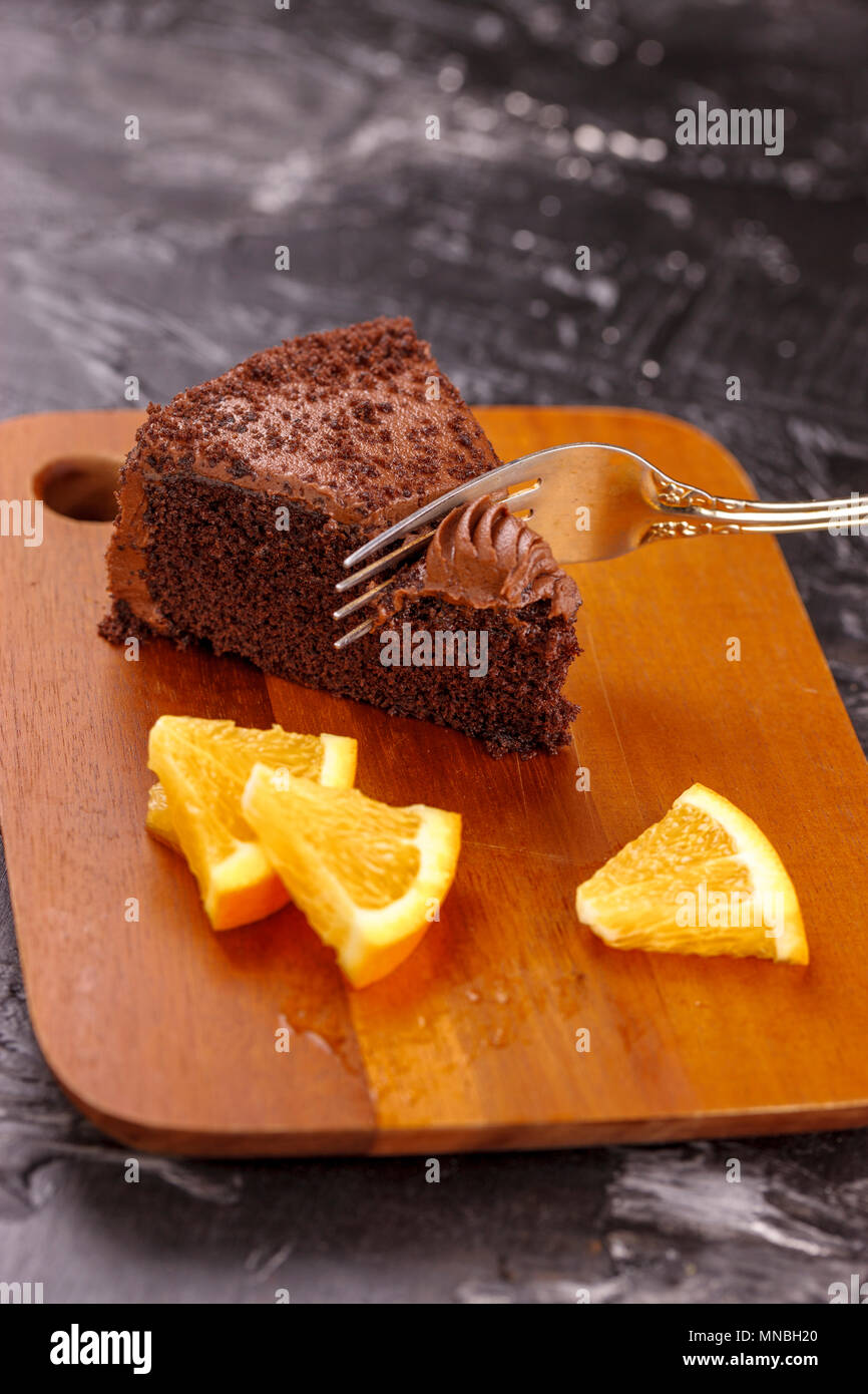 Slice of cake fork cutting hi-res stock photography and images - Alamy