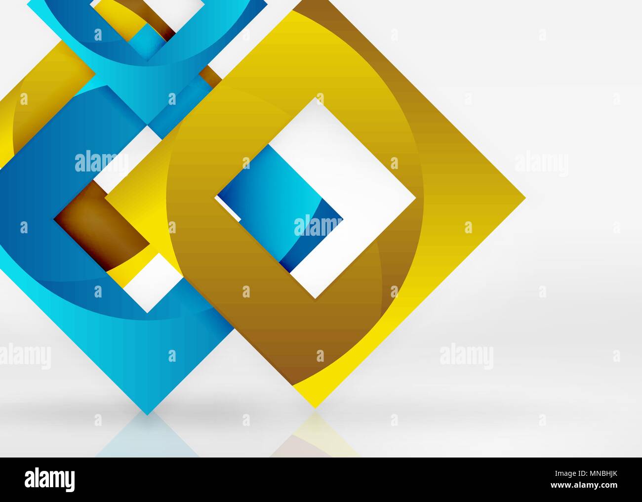 Squares geometric shapes in light grey 3d space. Squares geometric ...