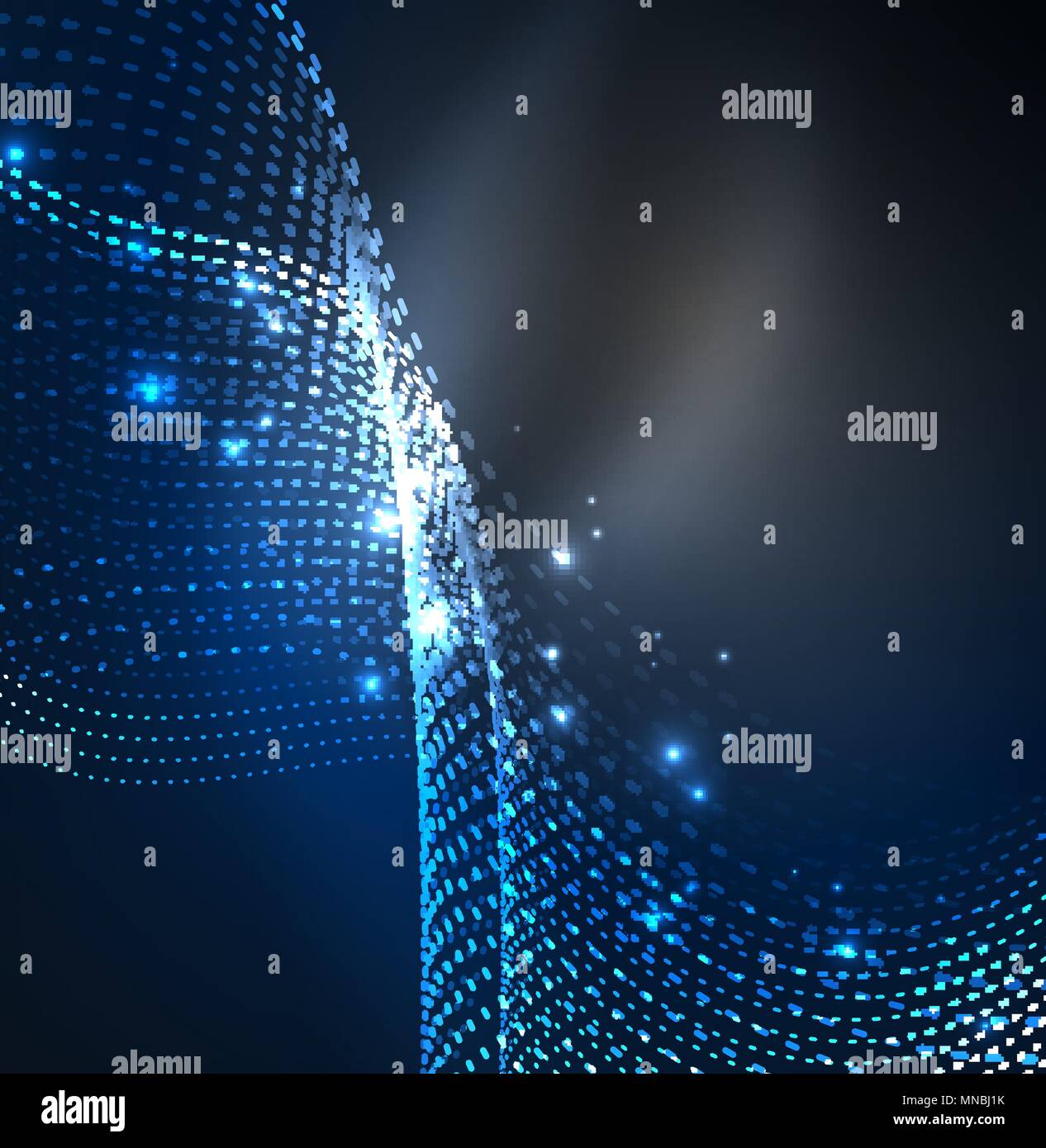 Vector wave particles background. Vector wave particles background - 3D ...