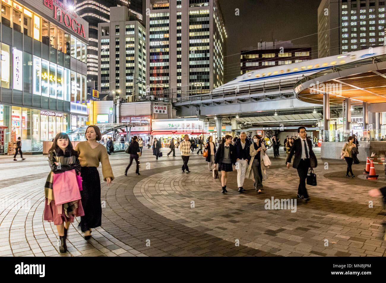 Street life in Tokyo Japan at night Stock Photo - Alamy