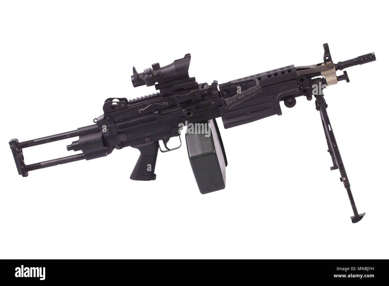 M249 machine gun isolated on white background Stock Photo - Alamy