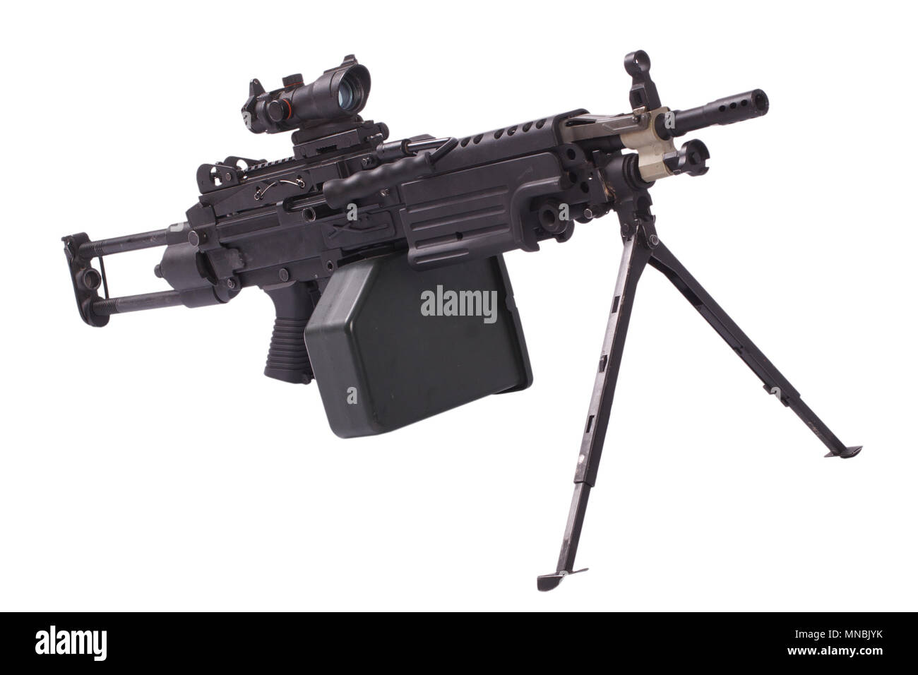 M249 machine gun isolated on white background Stock Photo - Alamy